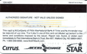 Bank Card: First international bank & trust (First international bank ...