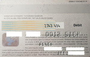 Bank Card: BCR-Business (Banca Comerciala Romana, RomaniaCol:RO-VI-0240