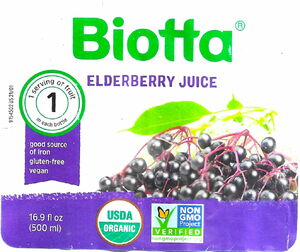 Drink Label: Biotta Elderberry (Biotta AG, SwitzerlandCol:CH-JUICE-000002