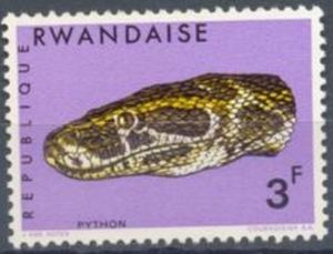 Stamp: African Rock Python (Python sebae) (Rwanda(Snakes) Mi:RW 205A,Sn ...