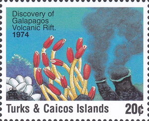 Stamp: Discovery of Galapagos Volcanic Rift., 1974 (Turks and Caicos ...