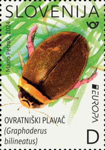 Stamp: Water Beetle Graphoderus bilineatus (Slovenia(Europa (C.E.P.T ...