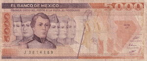 Banknote: 5,000 Pesos (Mexico(1985-1991 Issue) Wor:P-88b.17