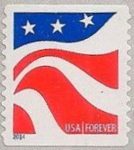 Stamp: 3 stars (Red, White and Blue) (United States of America(Red ...