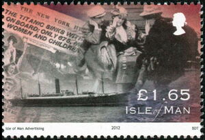 Stamp: Passengers and Titanic (Isle of Man(Centenary of the Sinking of the Titanic) Mi:IM 1767 ...