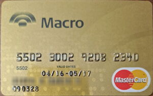 Bank Card: Macro (Banco Bansud/Banco Macro, ArgentinaCol:AR-MC-0103