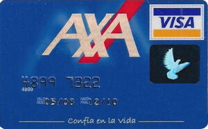 Tarjeta de Banco: Axa (Banco de Santander, EspañaCol:ES-VI-1002