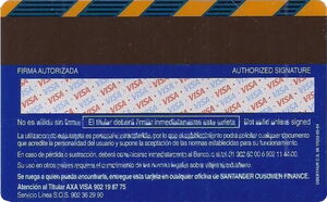 Tarjeta de Banco: Axa (Banco de Santander, EspañaCol:ES-VI-1002