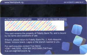 Bank Card: Fidelity (Fidelity Bank, NigeriaCol:NG-MC-0006 💳