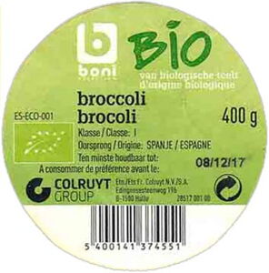 Obst-Aufkleber: Boni Selection Bio (Belgien(Colruyt Group aka ...