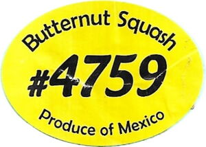 Fruit Sticker: #4759 Butternut Squash (MexicoCol:MX-VG-00241