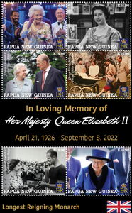 Stamp In Loving Memory Of Queen Elizabeth Ii 1926 2022 Papua New