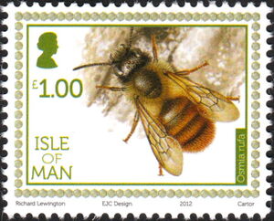 Stamp: Red Mason Bee (Osmia rufa) (Isle of Man(Insects) Mi:IM 1794,Sn ...