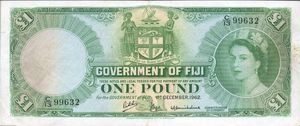 Banknote: 1 Pound (Fiji(1953-1967 "Fiji Government") Wor:P-53e