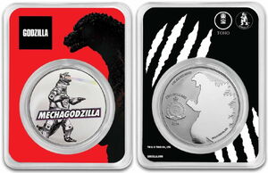 钱币: 2 Dollars (Godzilla - Mechagodzilla - Color) (纽埃(Numismatic Product - Godzilla) Col:NU-006939 🪙