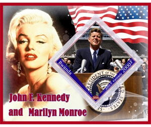 Postzegel: Great People John Kennedy and Marilyn Monroe (Rwanda: Illegale postzegels(John ...