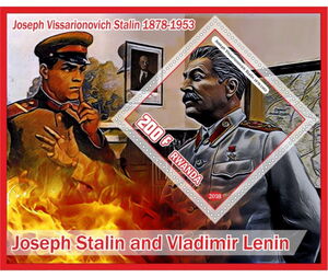 Stamp: Great People Vladimir Lenin and Joseph Stalin (Rwanda: Illegal ...