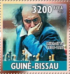 Stamp: 75th Birth Anniversary of Mikhail Tal (1936-1992) (Guinea-Bissau ...