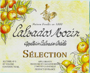 Drink Label: Calvados Morin Sélection (Calvados Morin, FranceCol:FR ...