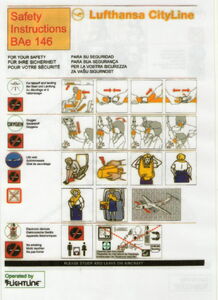 Safety Card: BAe 146 (Lufthansa Cityline, Germany, Federal RepublicCol ...