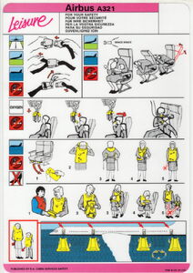 Safety Card: Airbus A321 (Leisure, United Kingdom of Great Britain ...