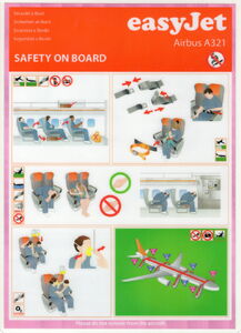 Safety Card: Airbus A321 (EasyJet, United Kingdom of Great Britain ...