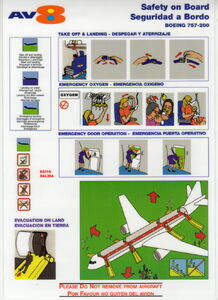 Safety Card: Boeing 757-200 (Av8 Air, United Kingdom of Great Britain ...