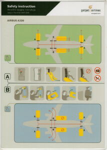 Safety Card: Airbus A320 (GetJet Airlines, LithuaniaCol:GJT-LT-0001