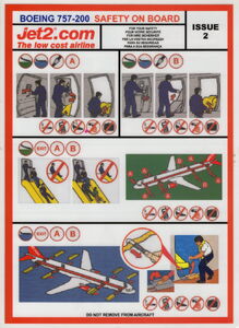 Safety Card: Boeing 757-200 (Jet2.com, United Kingdom of Great Britain ...