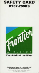 Safety Card: B737-200rs (Frontier Airlines, United States of AmericaCol ...