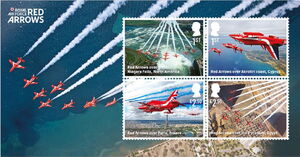 Stamp: Red Arrows Fighter Squadron, 60 Years (2024) (United Kingdom of ...