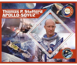 Stamp: Space Apollo–Soyuz Thomas P. Stafford (Rwanda: Illegal StampsCol ...