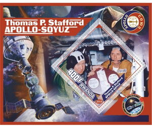 Stamp: Space Apollo–Soyuz Thomas P. Stafford (Rwanda: Illegal StampsCol ...