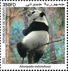 Stamp: Ailuropoda melanoleuca (Djibouti(Giant Panda) Mi:DJ 5660,Yt:DJ 4368,Col:DJ 2022.10.09-025a