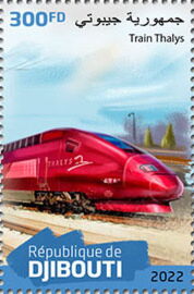 Stamp: Thalys (Djibouti(French Trains (2022)) Mi:DJ 5949,Yt:DJ 4574,Col ...