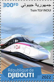 Stamp: Tgv Inoui (Djibouti(French Trains (2022)) Mi:DJ 5951,Yt:DJ 4576 ...