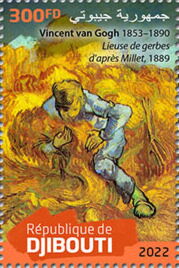 Stamp: The Sheaf-Binder (after Millet), by Vincent van Gogh, 1889 ...