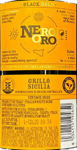 Drink Label: Nero Oro Grillo Sicilia DOC (Wine Peoples S.R.L., ItalyCol ...