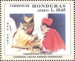 Stamp: Installation as cardinal, 2000 (Honduras(Cardinal Oscar Andres ...