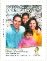 Stamp: Mayor Pastor with family (Honduras(Miguel R. Pastor) Mi:HN 1649 ...