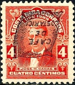 Stamp: José M. Cañas overprinted (Costa Rica(Stamps of 1910-1921 ...