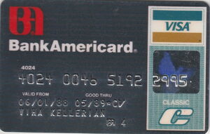 Bank Card: BankAmericard Visa Classic (Bank of America, United States ...