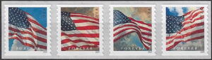 Stamp: Flag of USA (AP Coil with Marginal Paper) (United States of ...