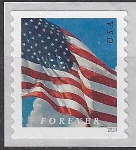 Stamp: Flag of USA (AP Coil with Marginal Paper) (United States of ...