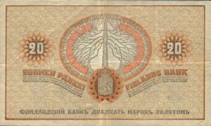 Banknote: 20 Markkaa (Finland(1909 Issue) Wor:P-11a.2