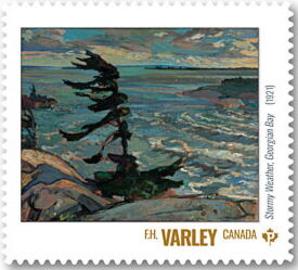 Stamp: "Stormy Weather, Georgian Bay" by FH Varley (Canada(The Group Of ...