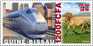 Stamp: GMB Class 71, Fjord (Guinea-Bissau(Norwegian Trains (2022)) Yt ...