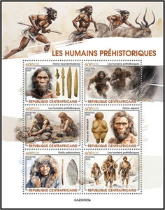 Stamp: Prehistoric Humans (Central African Republic(Prehistoric Humans ...