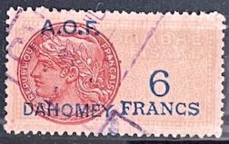 Stamp: Daussy Type (Diamond Background) (Dahomey: Revenue Stamps ...