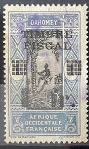 Stamp: Man climbing oil palm (Dahomey: Revenue Stamps(Definitives (1913 ...
